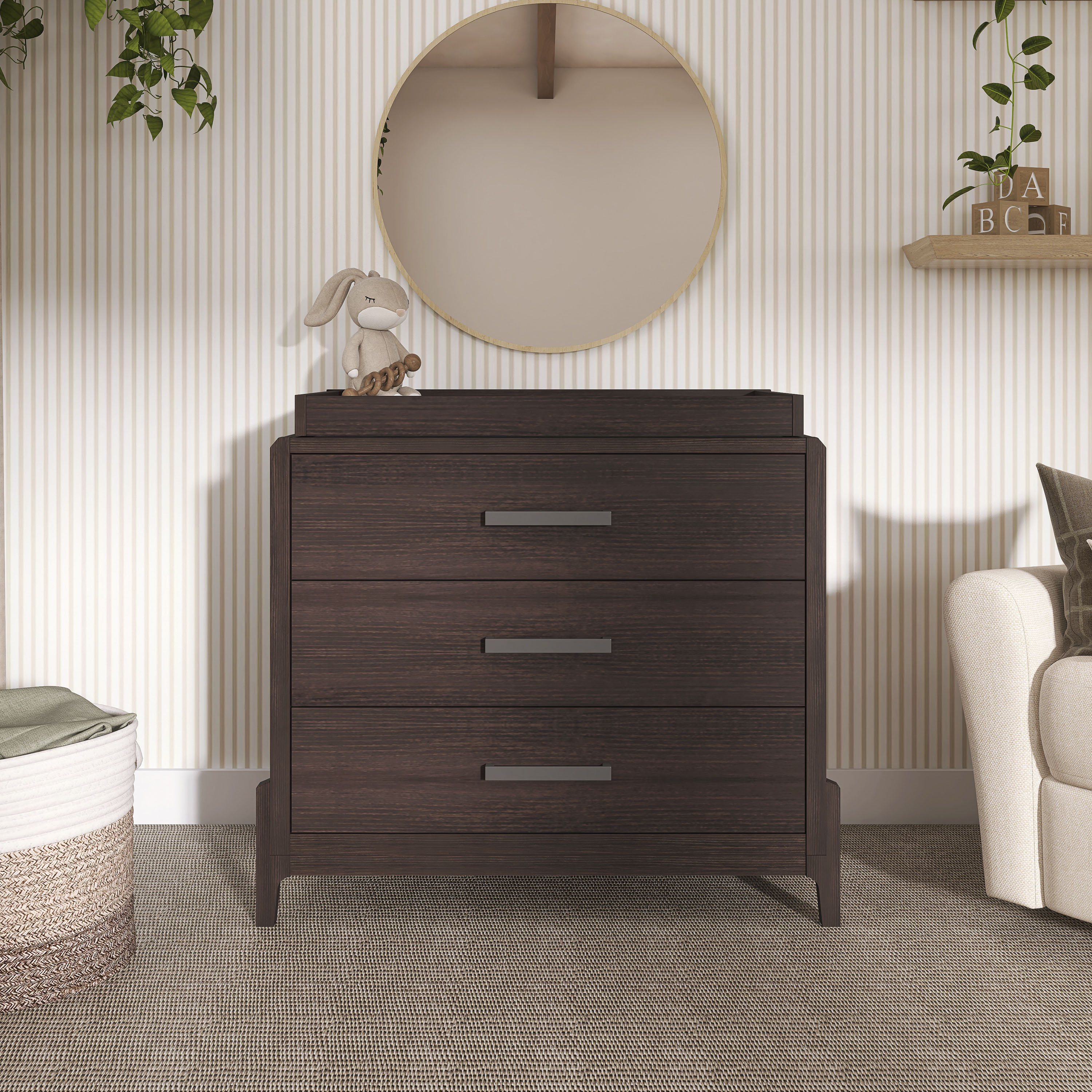 Evolur Atlas 3 Drawer Dresser With Change Topper | Wayfair