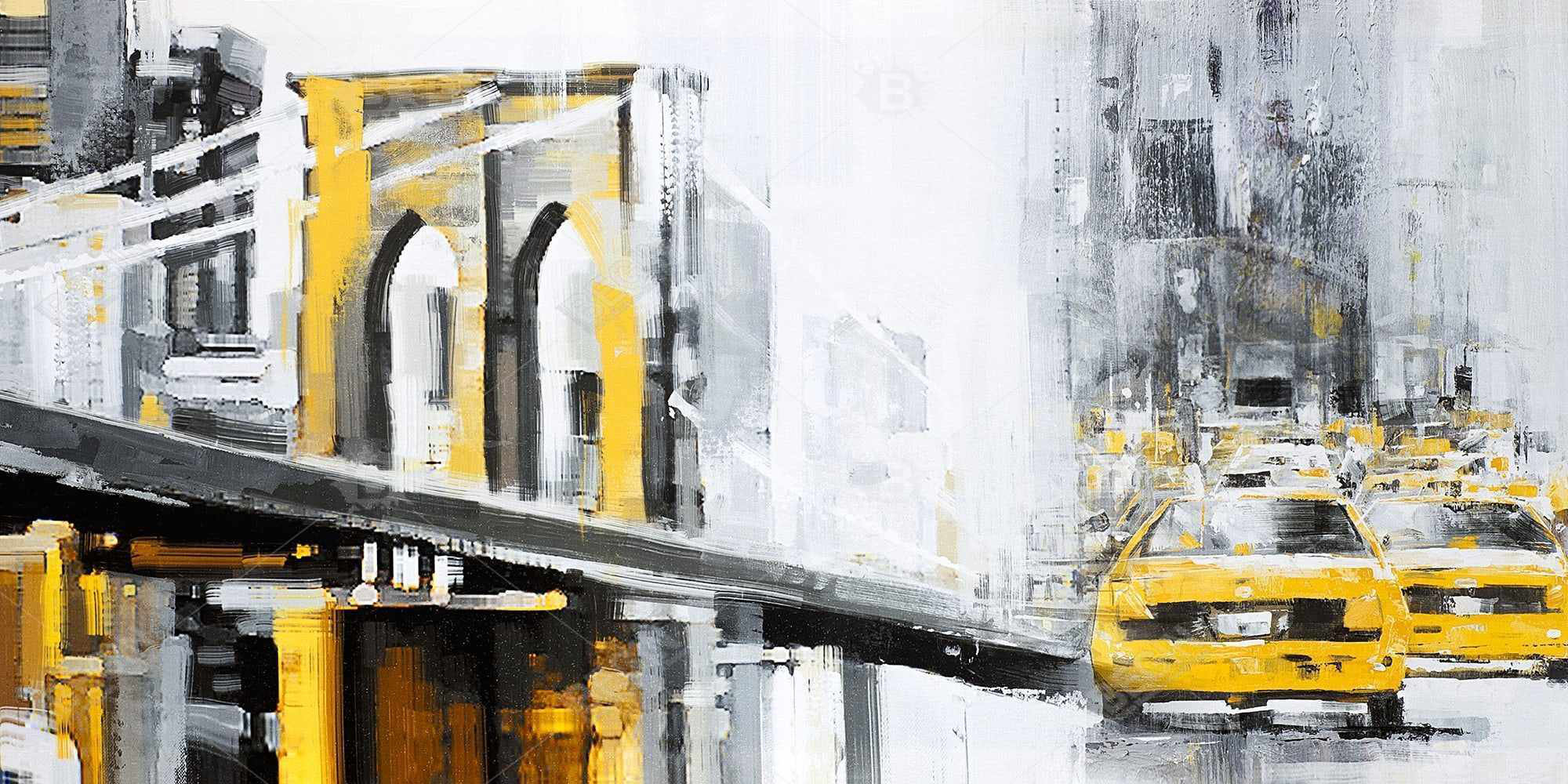 Begin Edition International Inc. Yellow brooklyn bridge with taxis - 15 ...