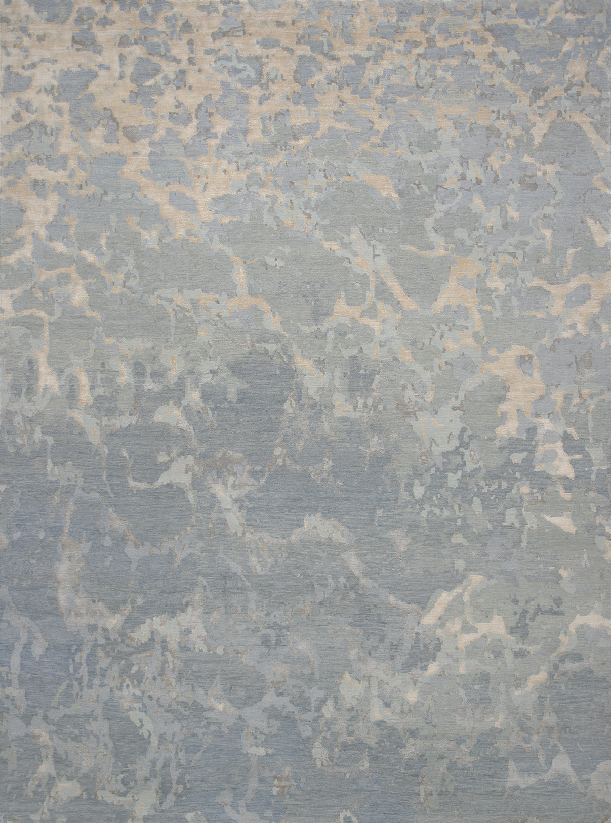New Moon Rugs Contemporary Abstract Hand-Knotted Wool/Silk Area Rug in ...