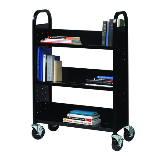 Inbox Zero Christiern Single-sided Mobile Book Cart for Schools and ...