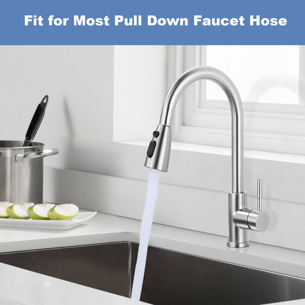 WOWOW Brushed Nickel Pull Down Kitchen Faucet Head Replacement, 3 ...