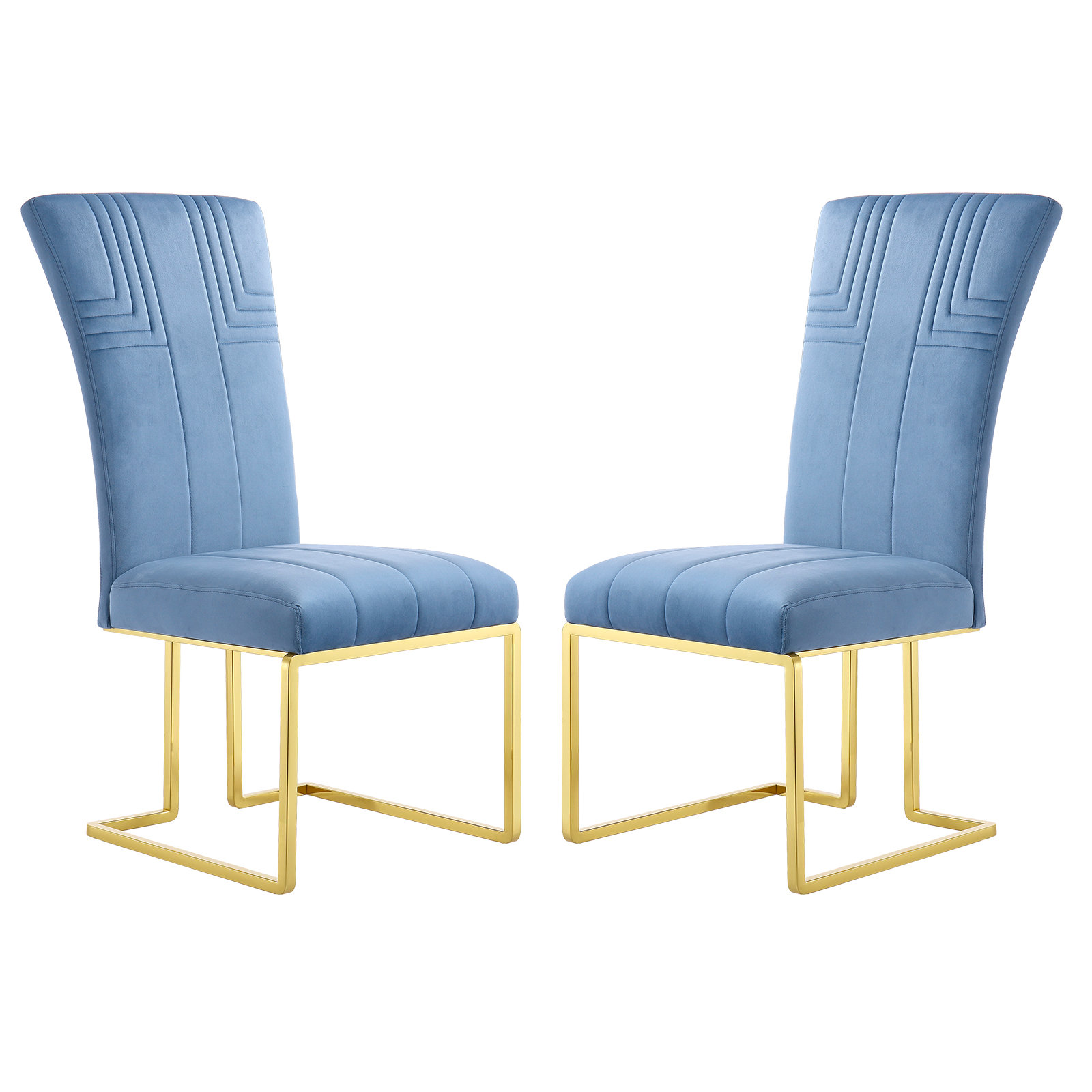 Everly Quinn Velvet Parsons Chair in Blue | Wayfair
