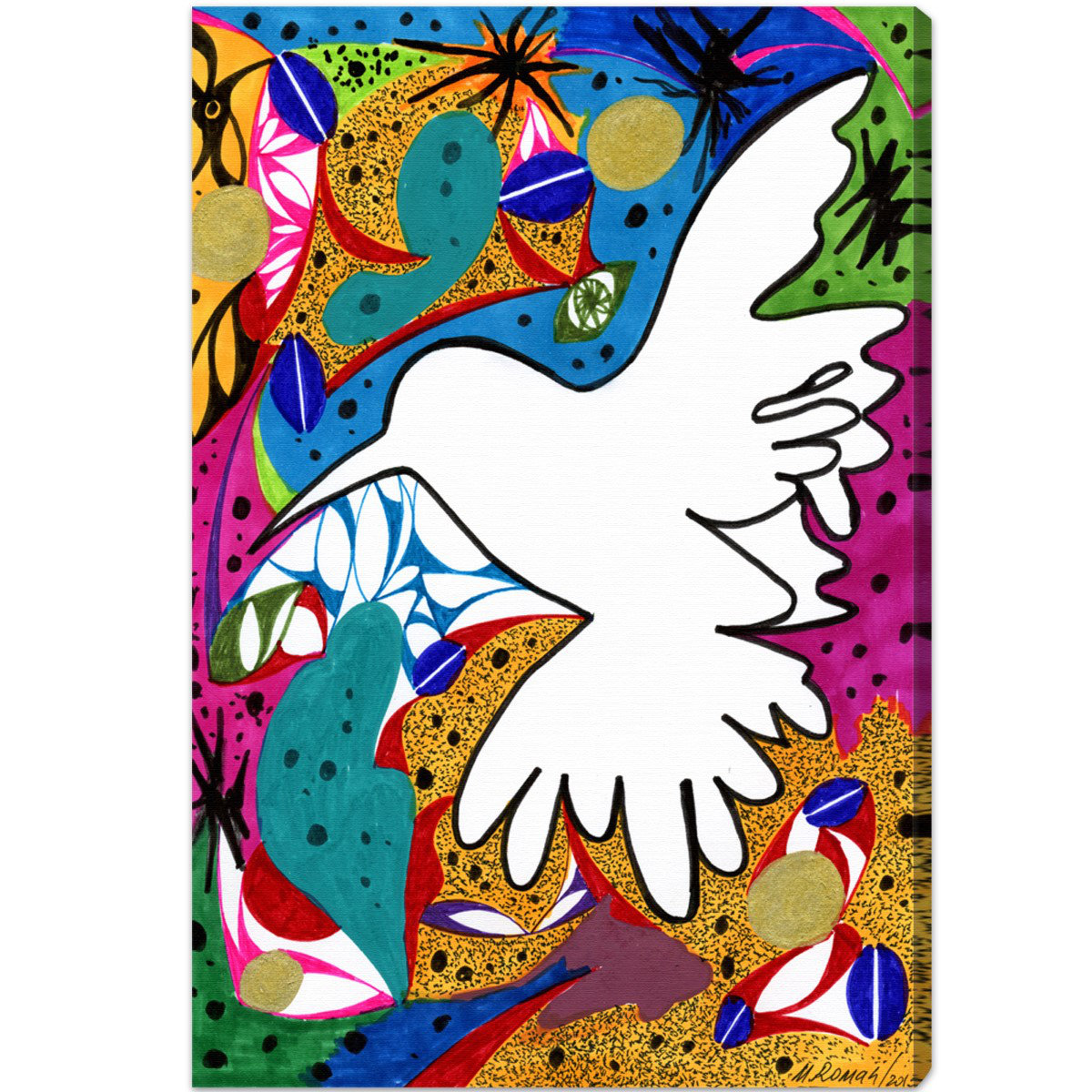 Oliver Gal Hummingbird of Peace - Graphic Art on Wrapped Canvas | Wayfair
