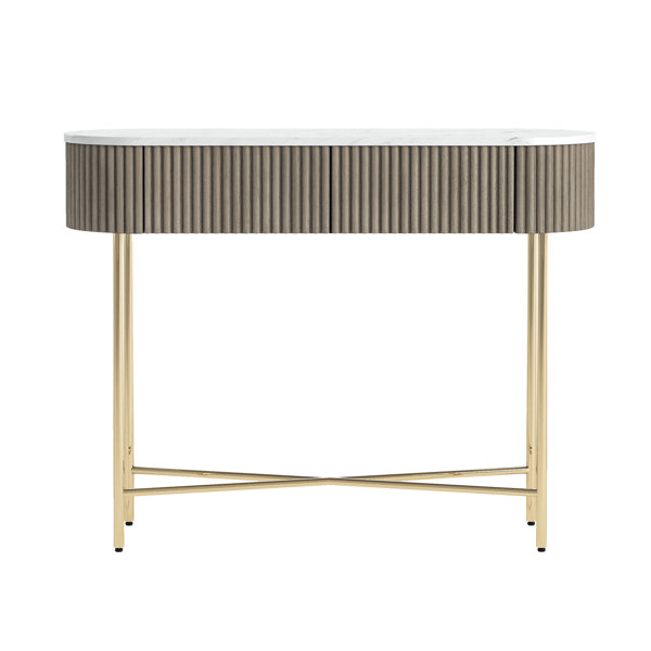 Brayden Studio Clara Grey 100cm Marble Top Console Table | Wayfair.co.uk