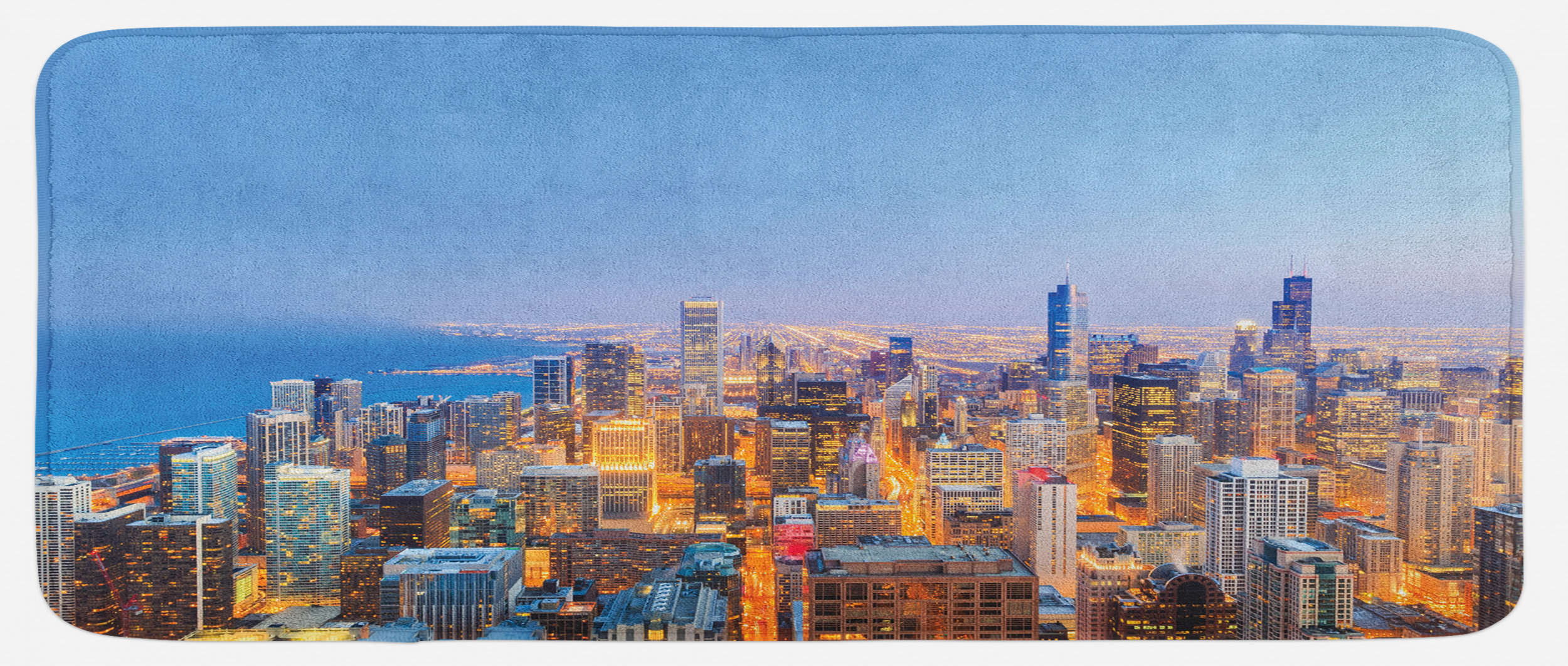 East Urban Home Chicago Skyline Kitchen Mat | Wayfair