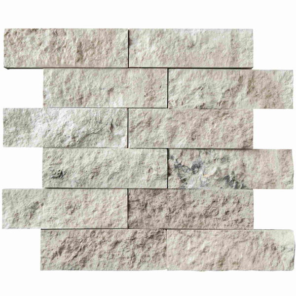 Nesttile Tundra Gray 2" x 6" Marble Brick / Subway Mosaic Tile Split ...