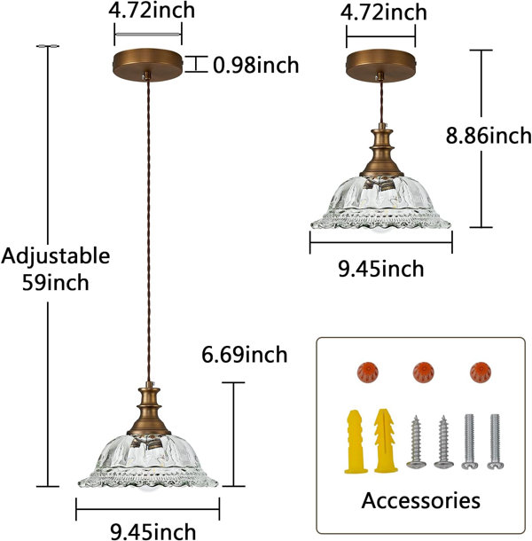 House of Hampton® Glass Pendant Lights Modern Pendant Lighting Fixtures ...