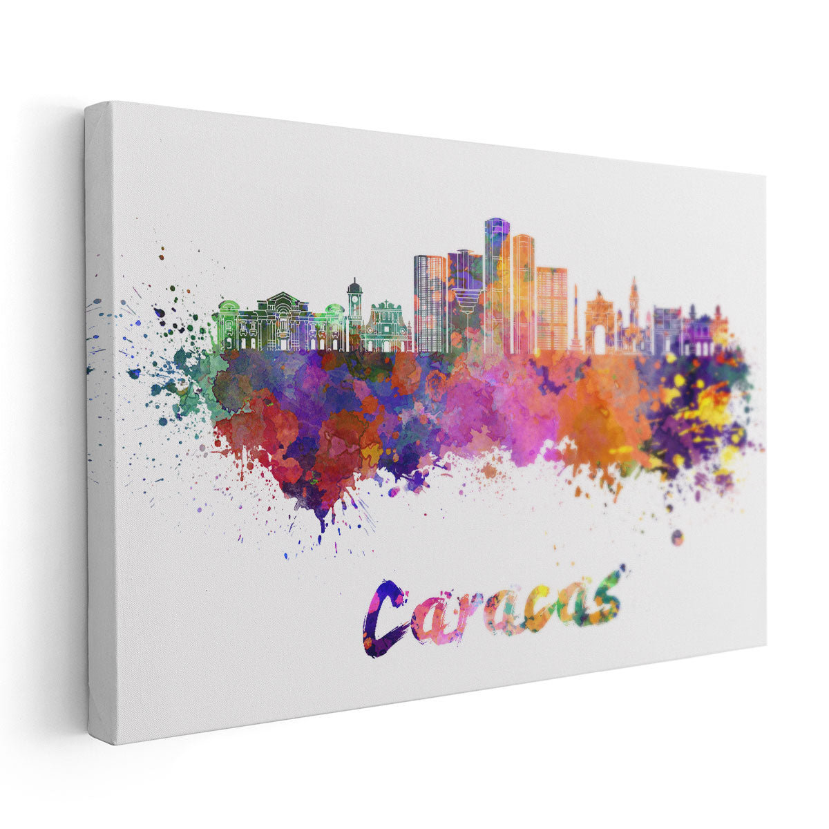Ebern Designs Caracas, Venezuela Skyline in Watercolor - Canvas Print ...