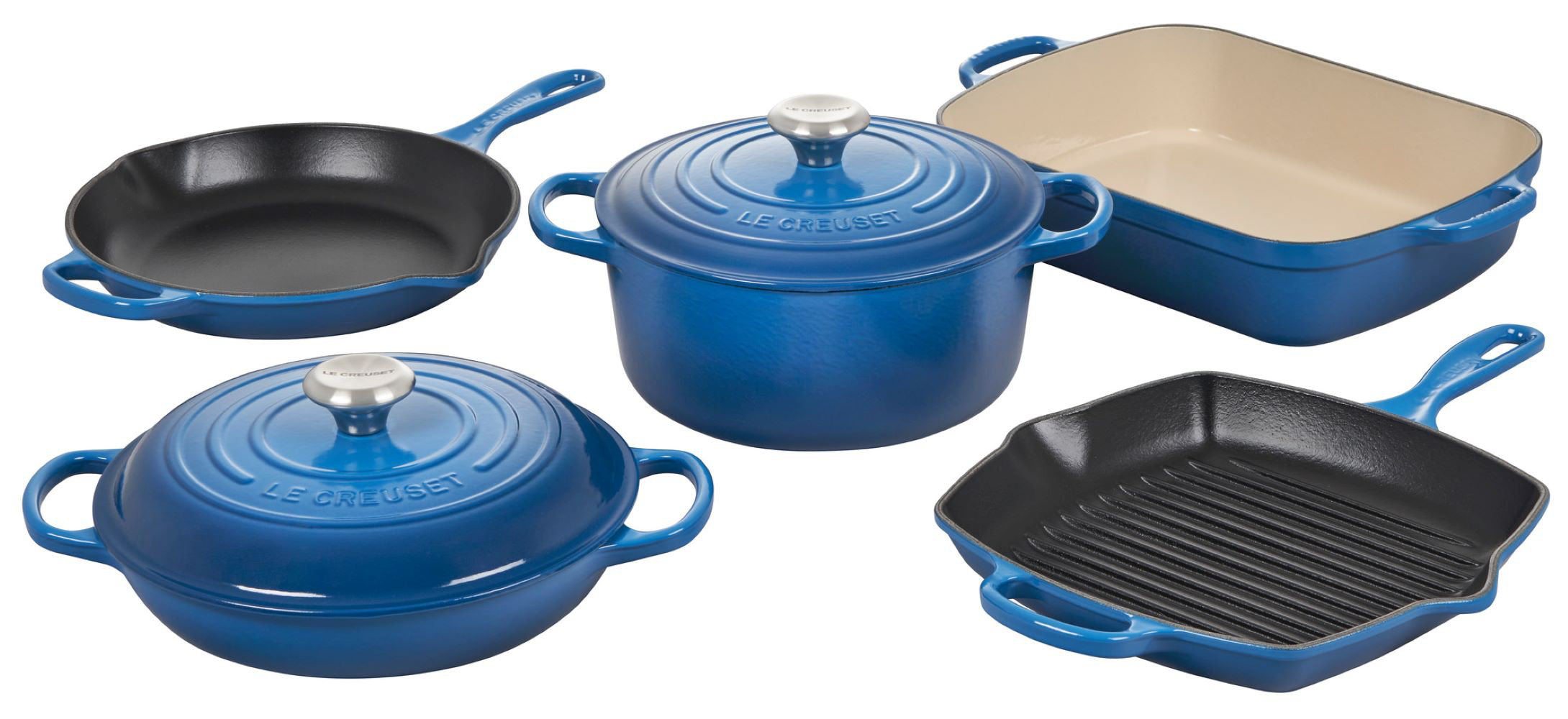 Le Creuset Signature Enameled Cast Iron 7 Piece Cookware Set & Reviews ...