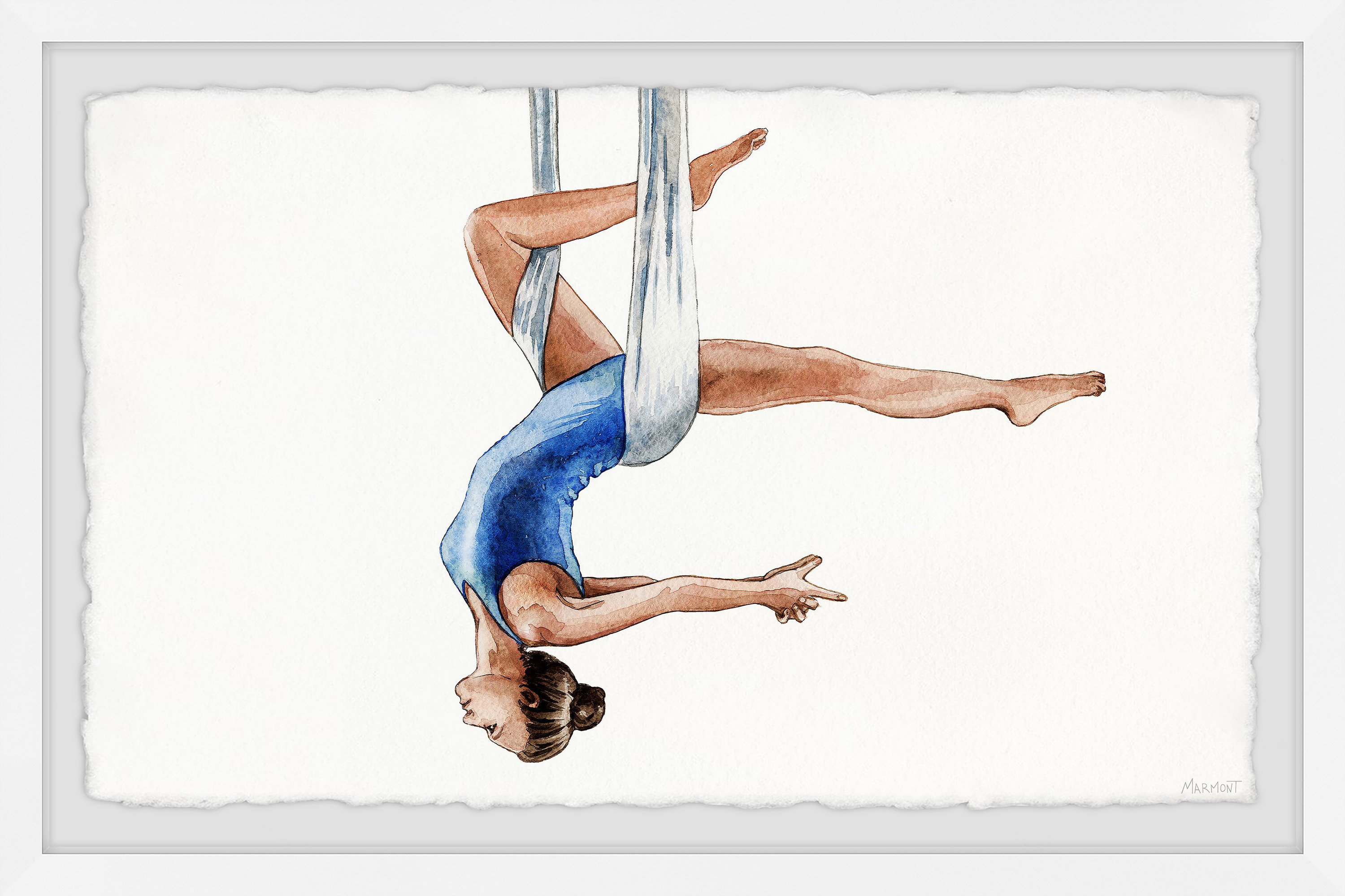 Harriet Bee Nipper Aerial Silk Acrobat Framed Print | Wayfair