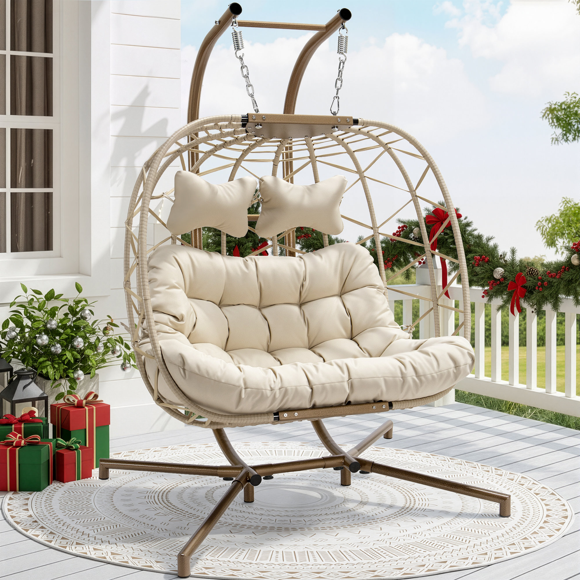 Dakota Fields Celyne 2 Person Outdoor/Indoor Porch Swings with Stand ...