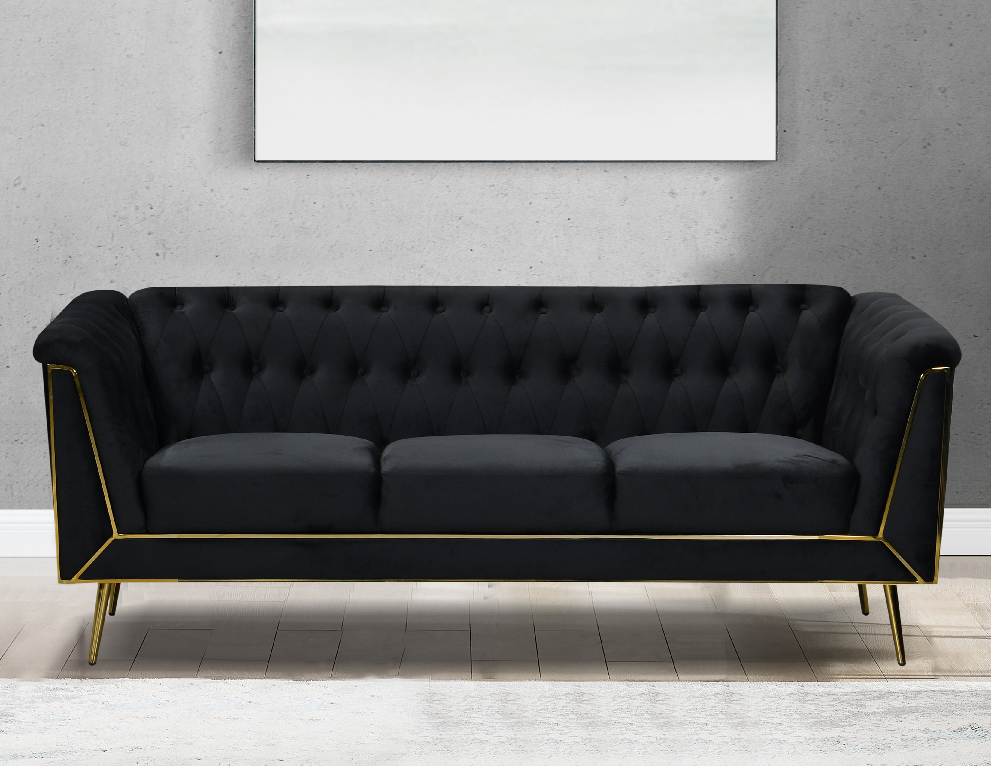 Mercer41 Saurel 80'' Velvet Flared Arm Sofa | Wayfair