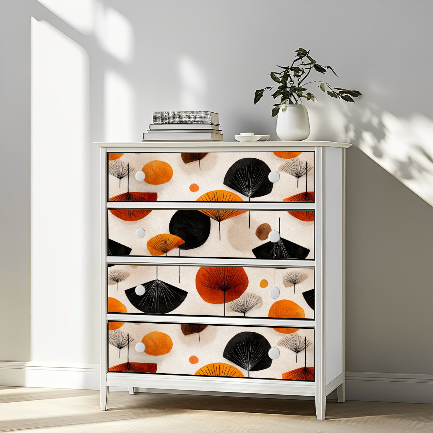 East Urban Home Peel and Stick Wallpaper Contact Paper Vintage Orange ...
