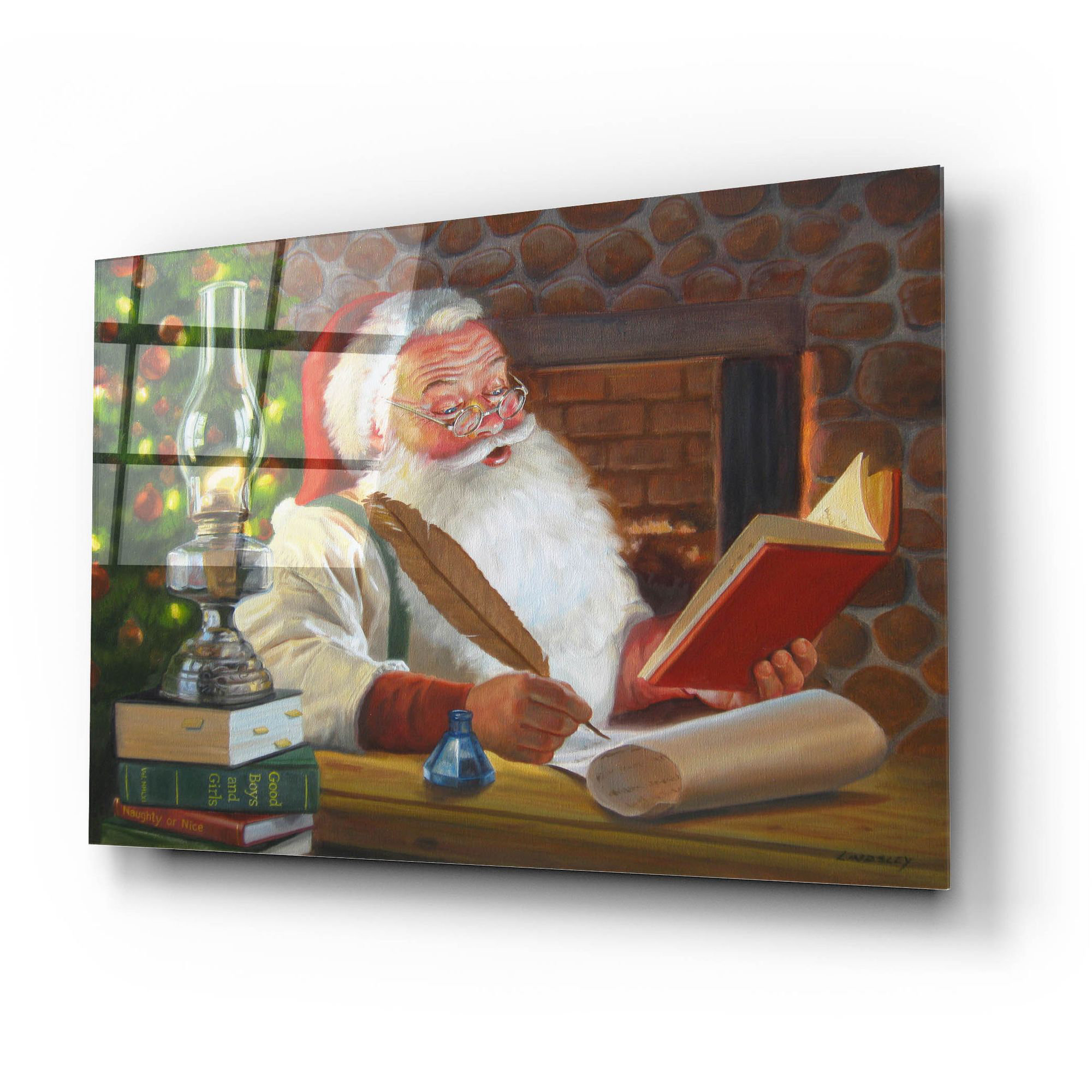 The Holiday Aisle® Santa Making A List' By David Lindsley, Acrylic ...