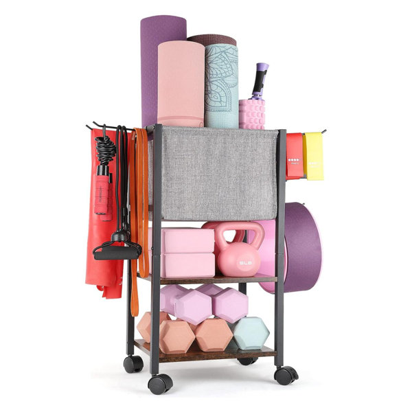 Rebrilliant Sukrit Yoga Mat Storage Rack Home Gym Equipment Workout ...