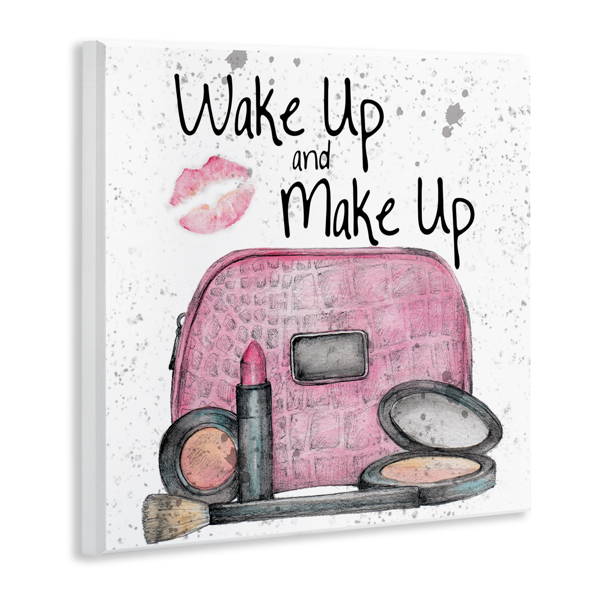 Stupell Industries Wake Up Makeup Phrase Wall Plaque Art by Levison ...