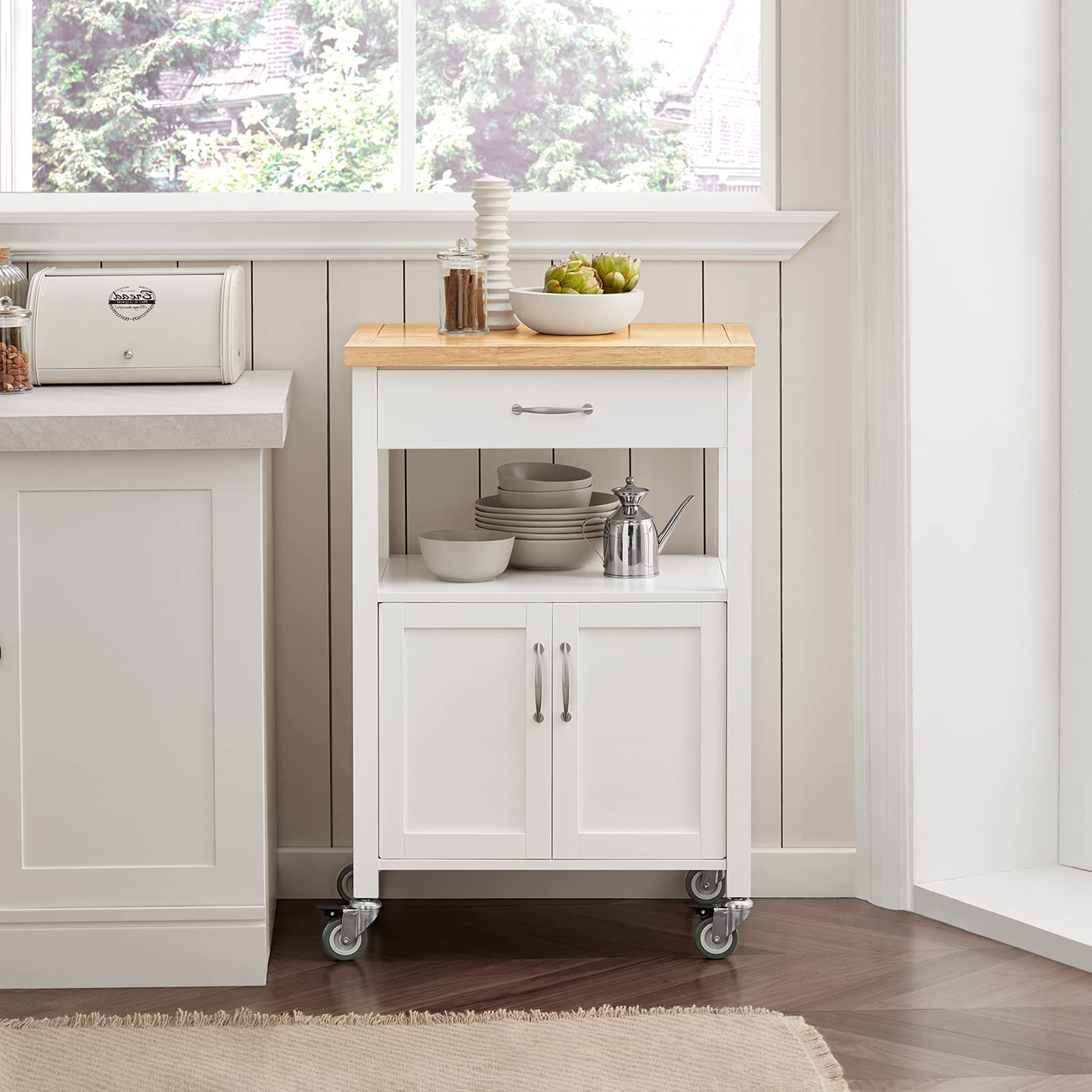 Brambly Cottage Phelan Solid Wood Kitchen Trolley & Reviews | Wayfair.co.uk