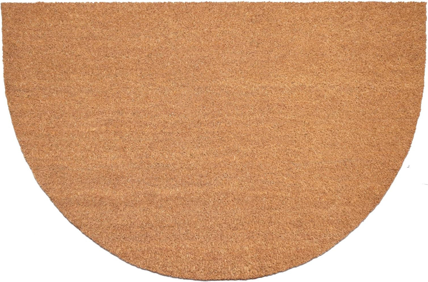HomeRoots 24" X 36" Natural Coir Solid Color Outdoor Semi Circle Door ...