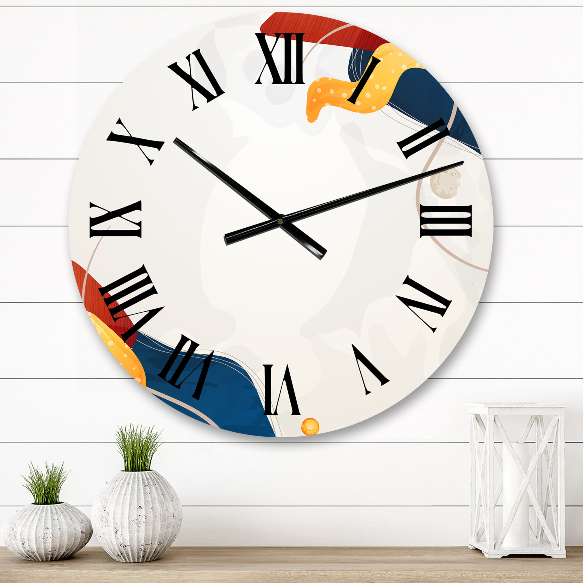 East Urban Home White Fluid 90S Designs I - Transitional Wall Clock ...