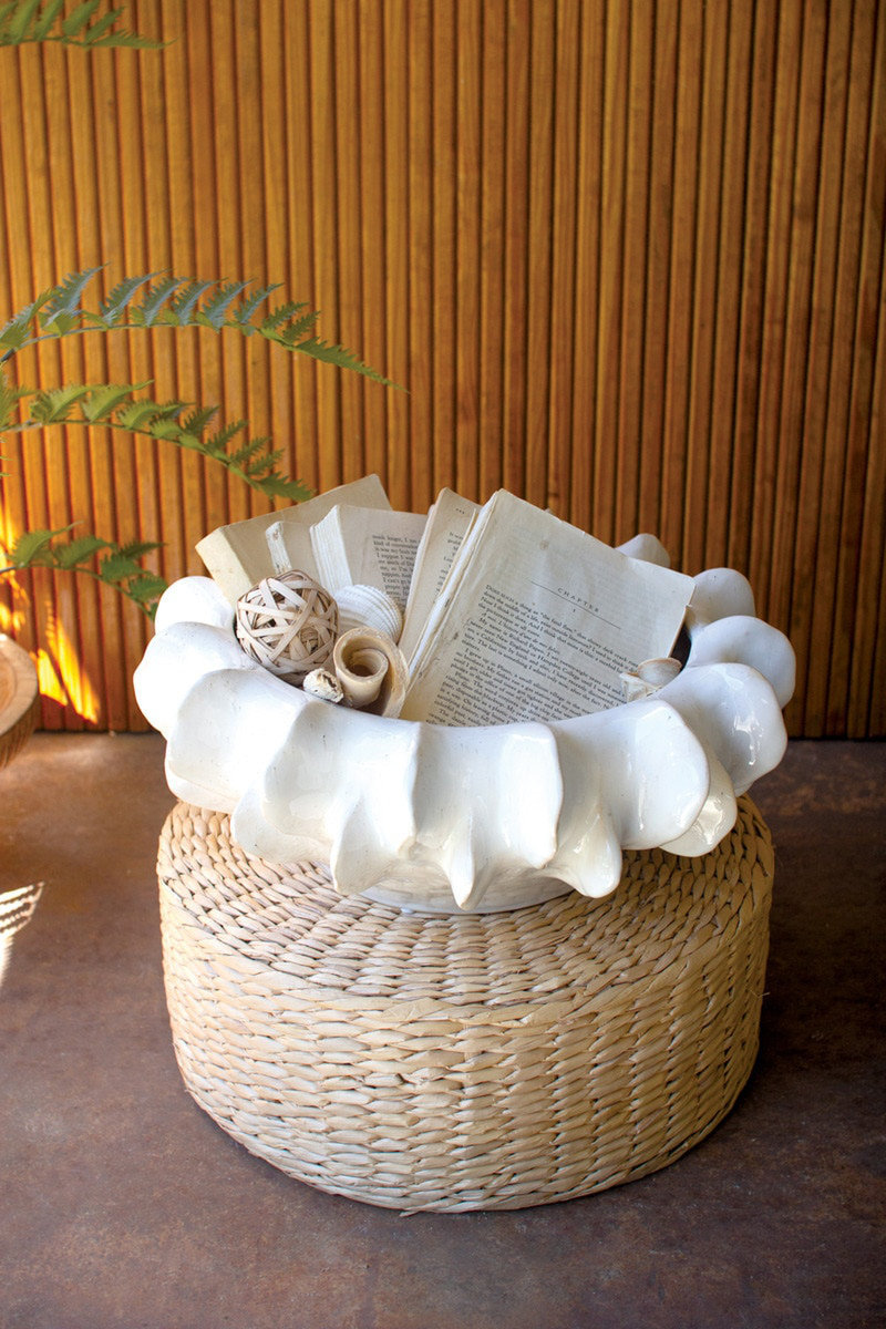 Lark Manor Organic White Ceramic Compote - Wayfair Canada