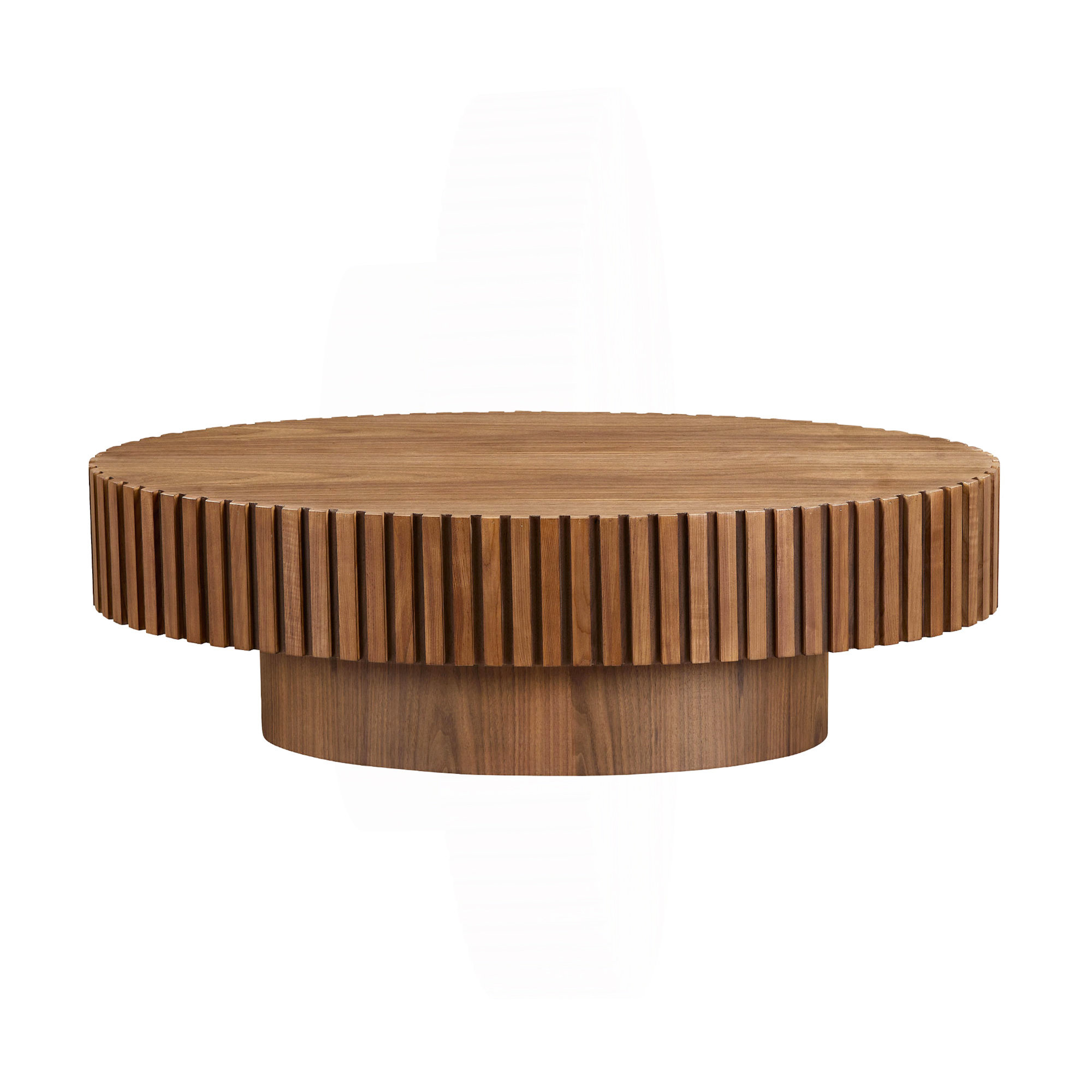 Hokku Designs Oval Coffee Table Handcrafted Relief Sturdy Pedestal ...