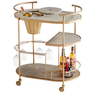 Uttermost Carrinho Antique Brass Bar Cart | Perigold