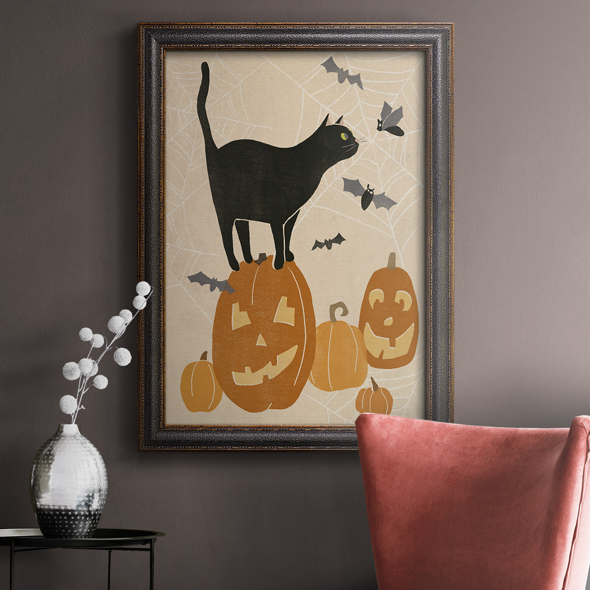 The Holiday Aisle® Pumpkin Patch Cats I Premium Framed Canvas- Ready To ...