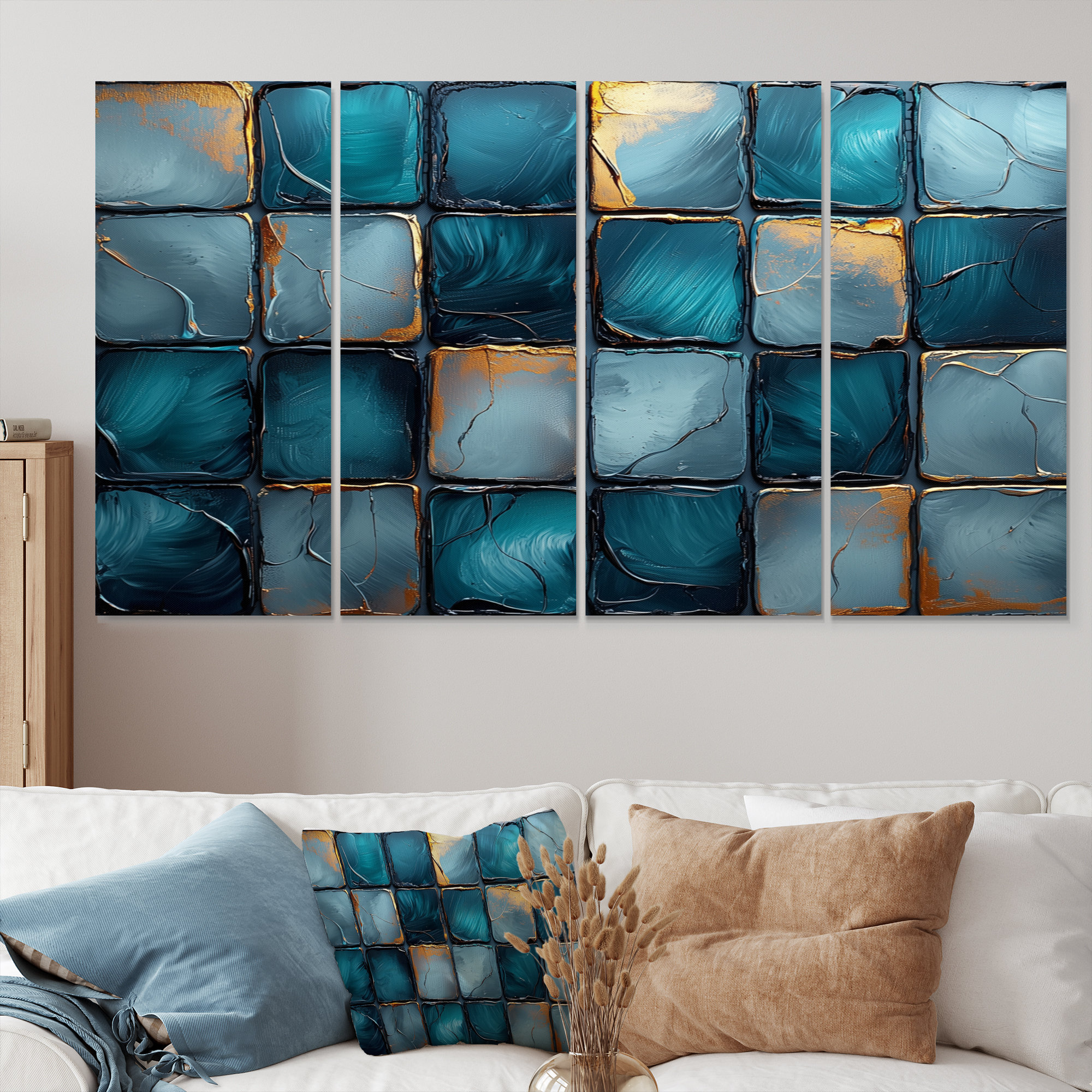 Wrought Studio™ Emerald And Blue Highland Tartan Tiles I - Boho Tiles ...