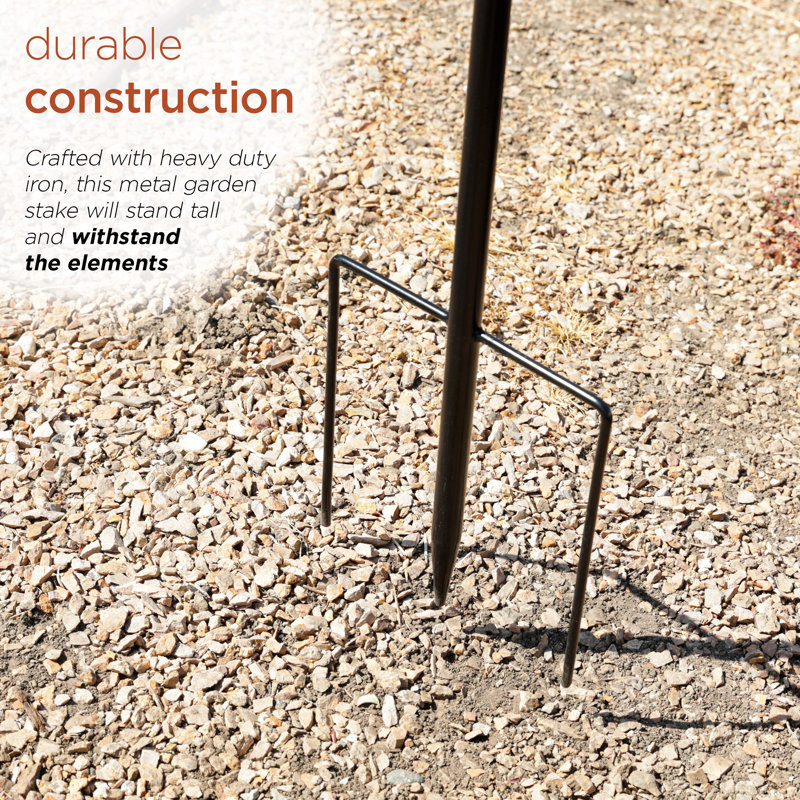 Arlmont & Co. 55"H Double Layer Peacock Wind Spinner Garden Stake | Wayfair