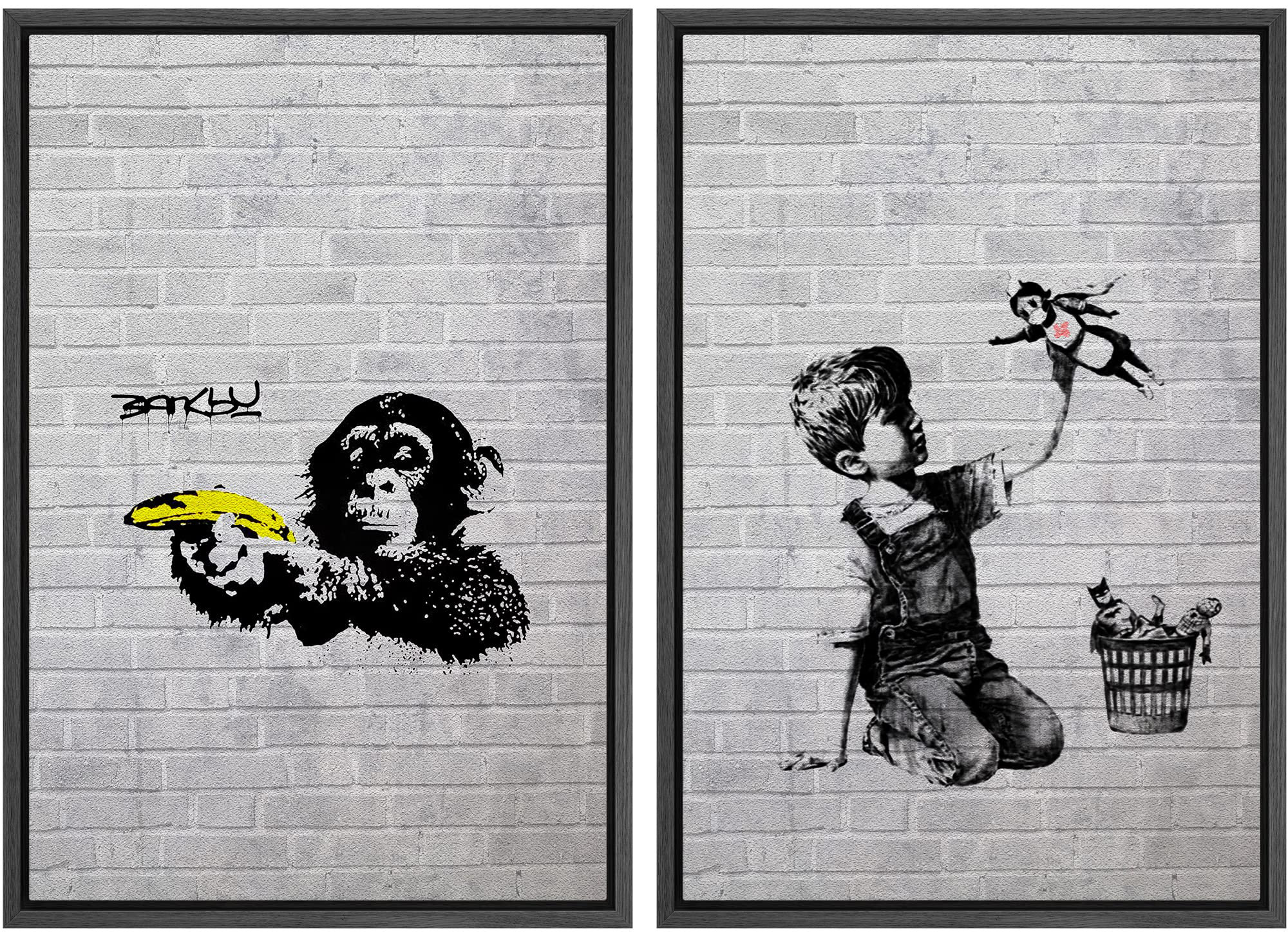 IDEA4WALL Banksy British Monkey Superhero Graffiti Street Art Fantasy ...