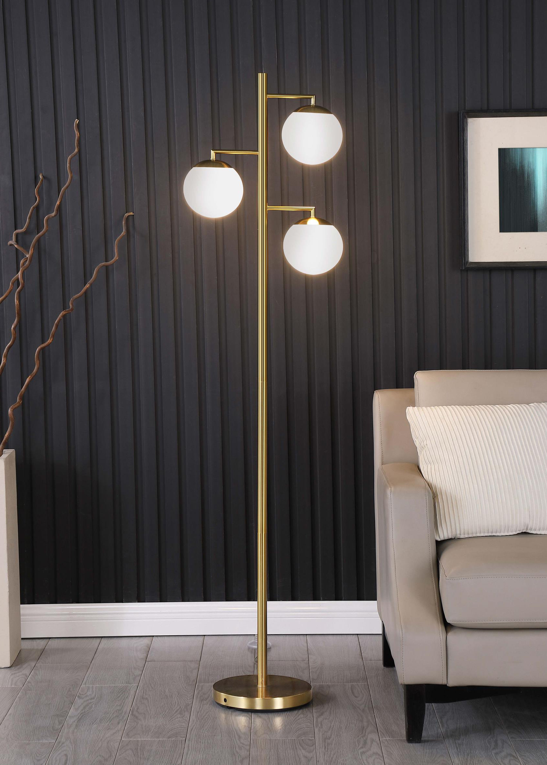 Mercer41 66-inch Spherical Bulb Tree Metal Floor Lamp Gold - Wayfair Canada