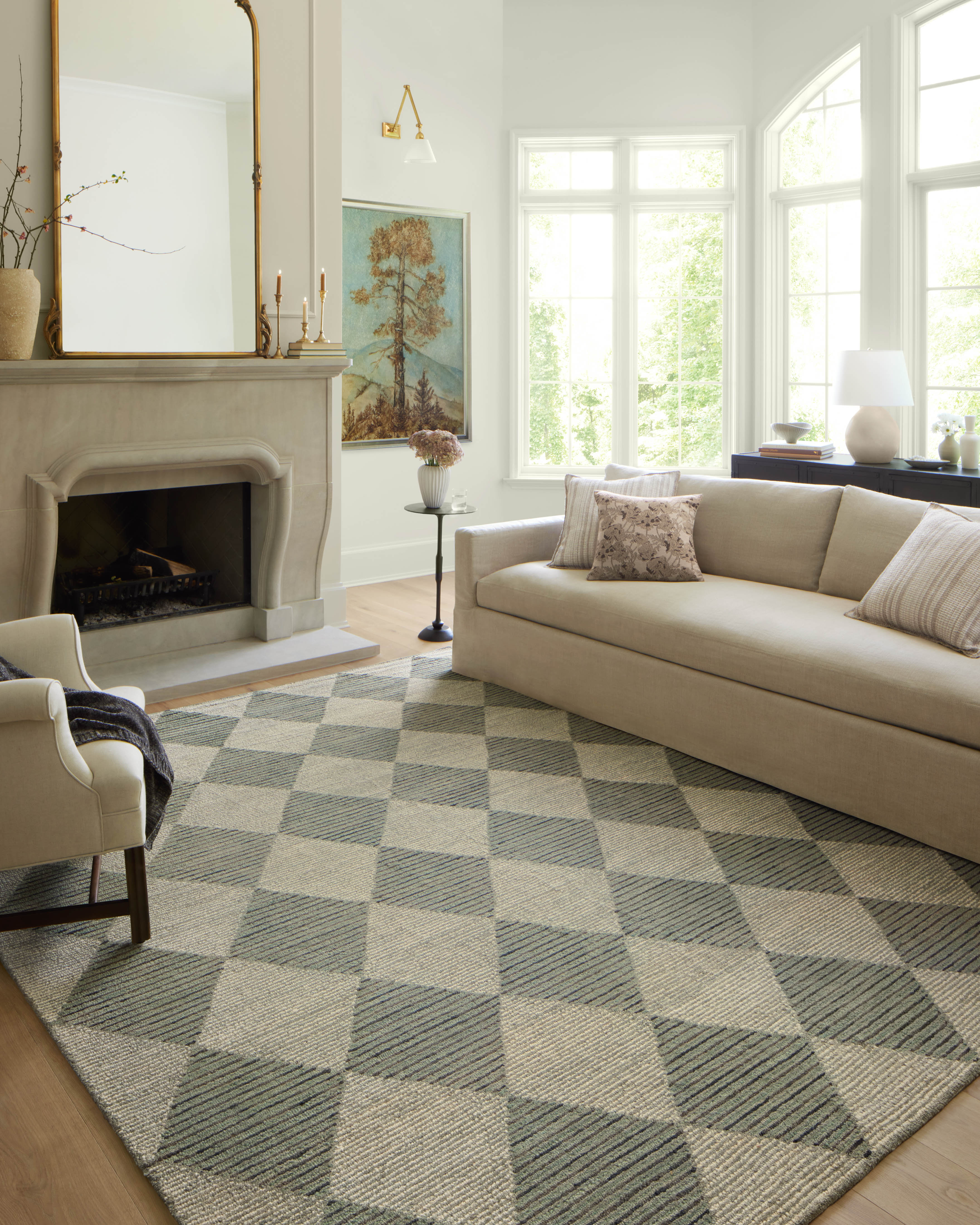 Chris Loves Julia x Loloi Francis Hand Hooked Wool Geometric Rug ...