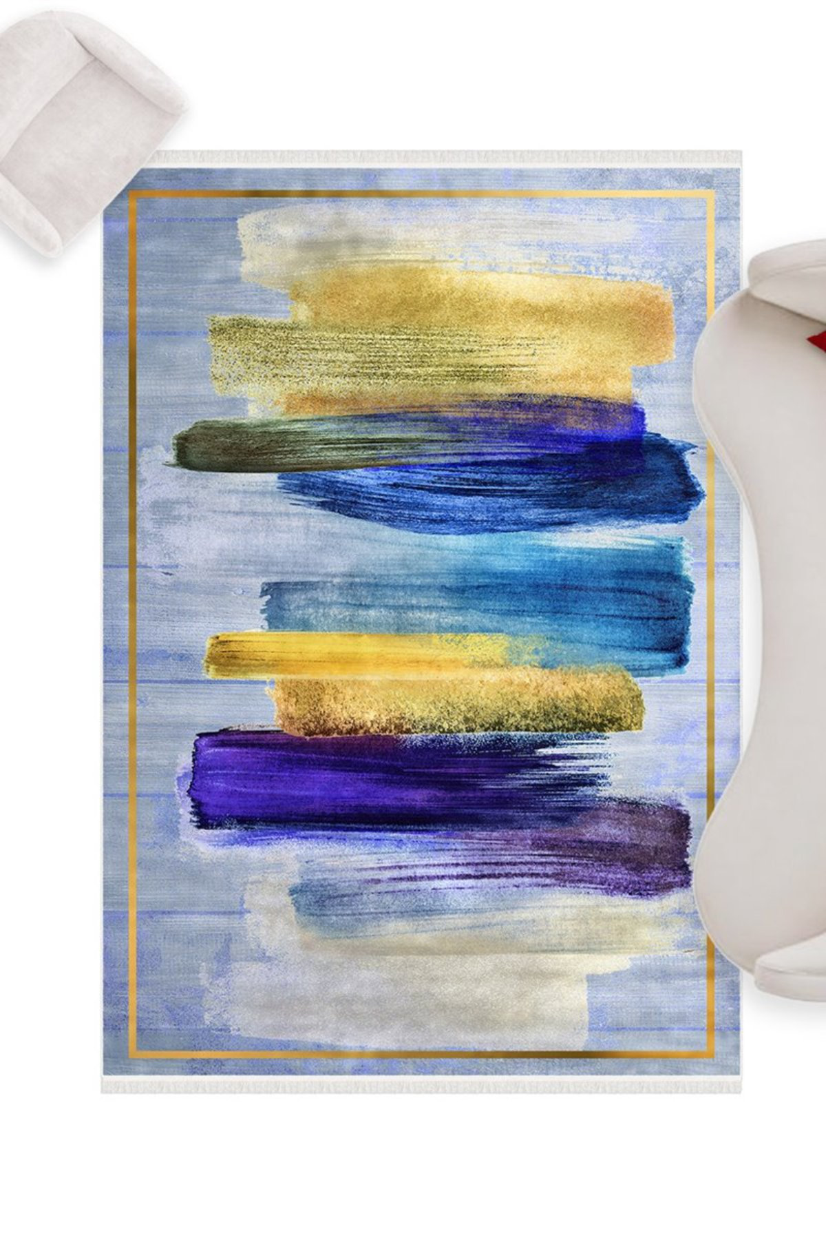Rugpera Lamas Purple And Blue And Gold Color Abstract Design Carpet ...
