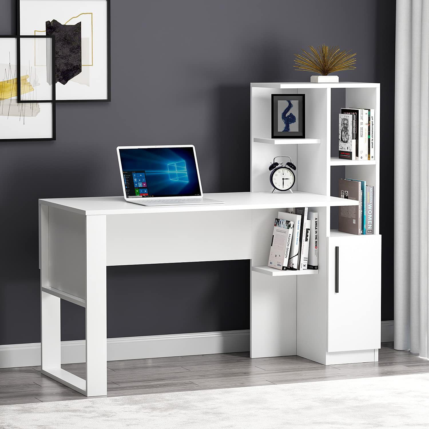 Latitude Run® TODY Writing - Computer Desk with shelves for Home Office ...