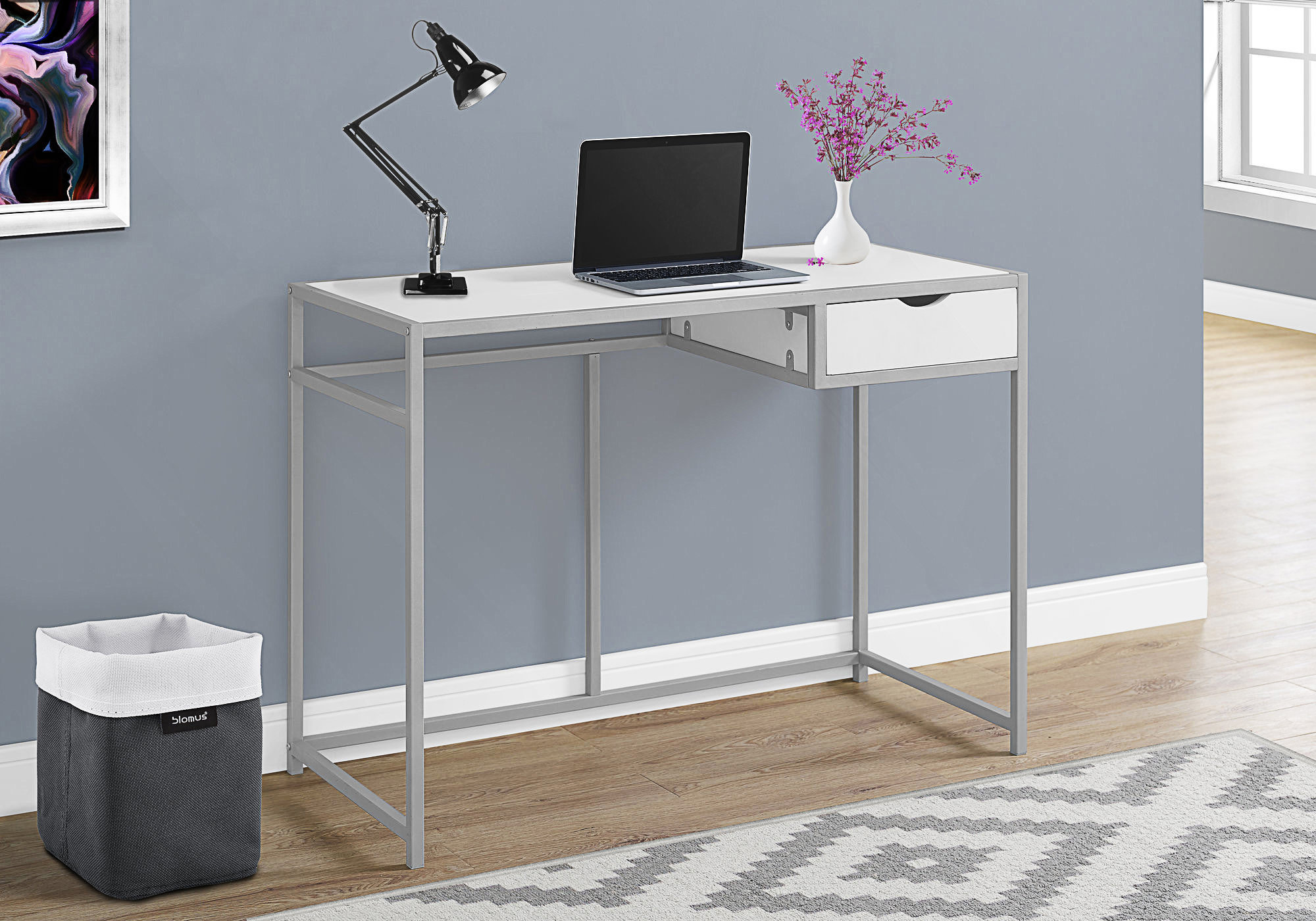 Latitude Run® Modern Computer Desk With Storage Drawer For Compact Home ...