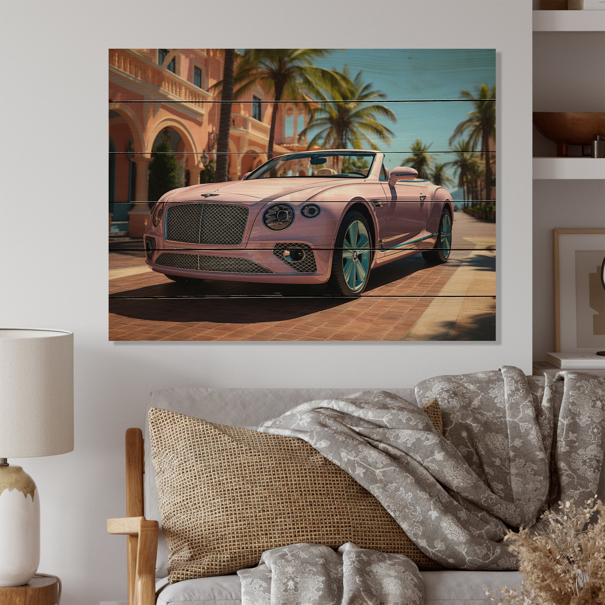 Hokku Designs Miami Pink Bentley II On Wood Print - Wayfair Canada