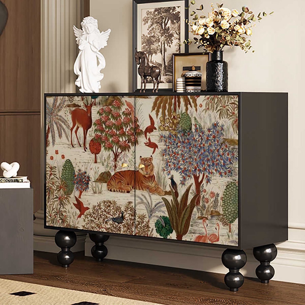 Vivid Space Creation Decorative Cabinet With Jungle Animals Patterns ...