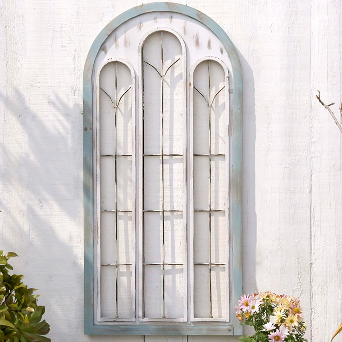 One Allium Way® Arched False Windows In Wood Wrought Wall Decor | Wayfair