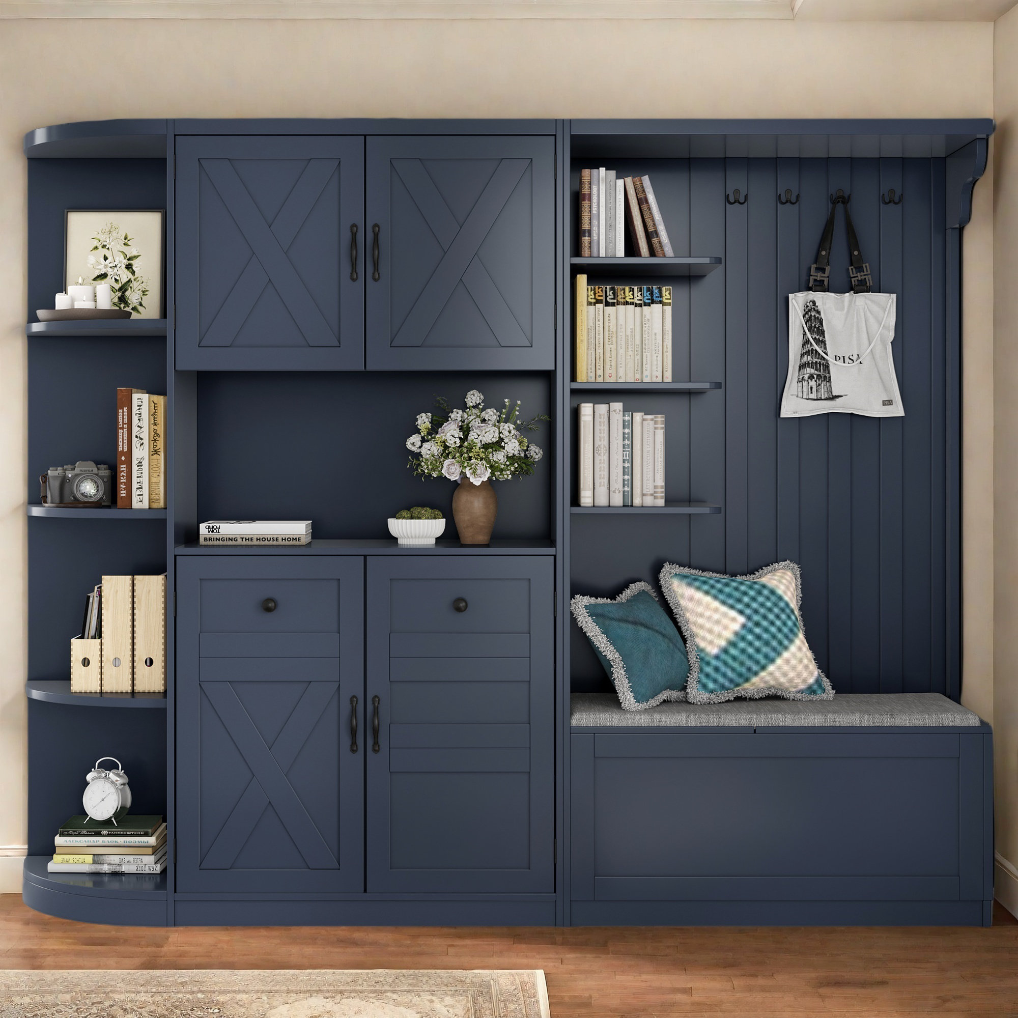 Gracie Oaks Multifunctional Left-Right Combination Hall Cabinet (Can Be ...