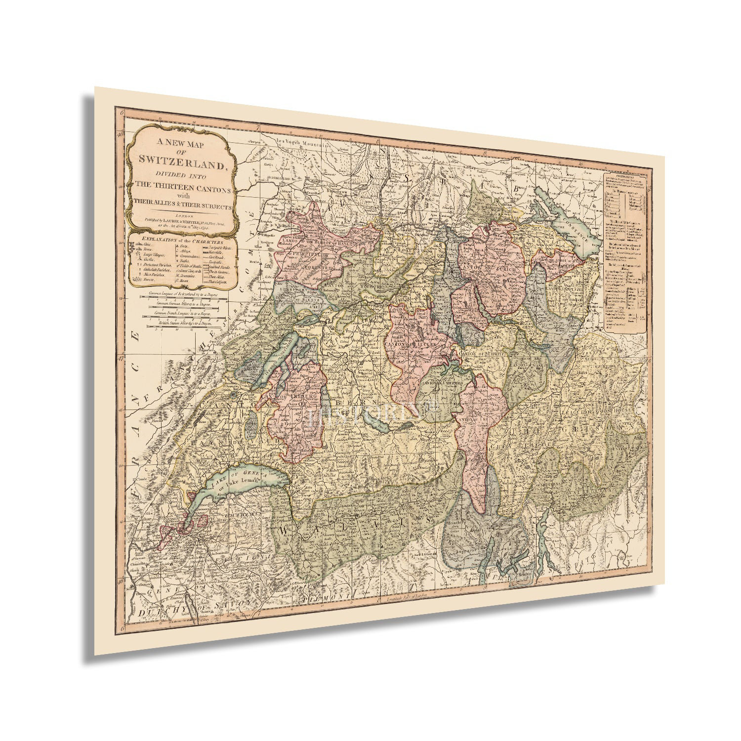 HISTORIC PRINTS " 1794 Switzerland Map Poster " | Wayfair