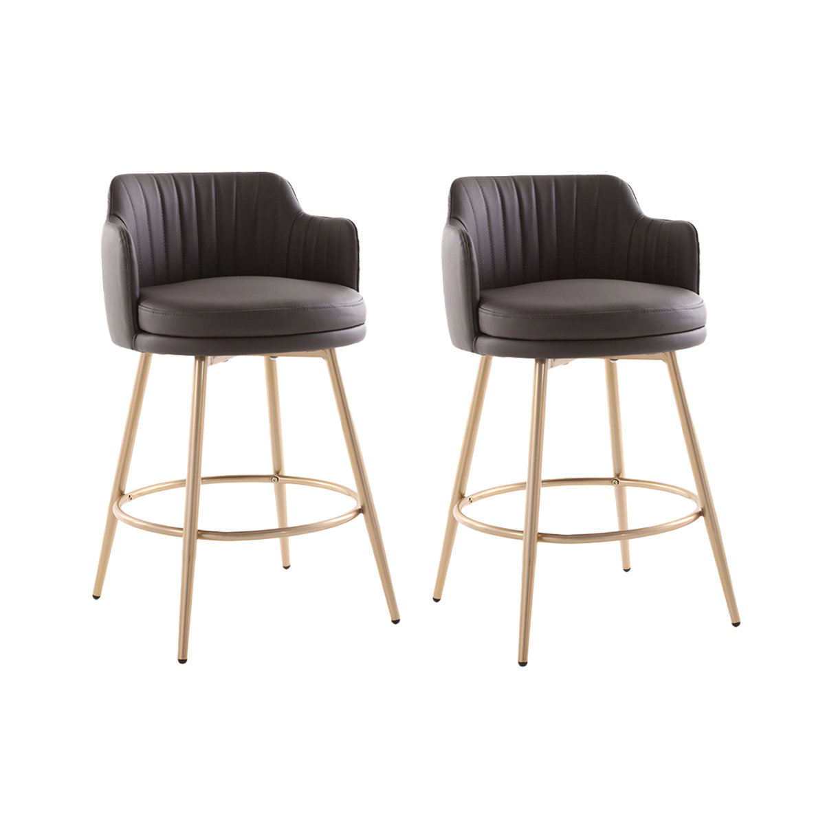 Everly Quinn Modern And Simple Pu Leather Backrest Bar Stools - Wayfair ...