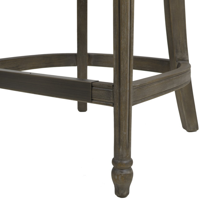 Gracie Oaks Grice Upholstered Counter Stool with Solid Wood Frame ...