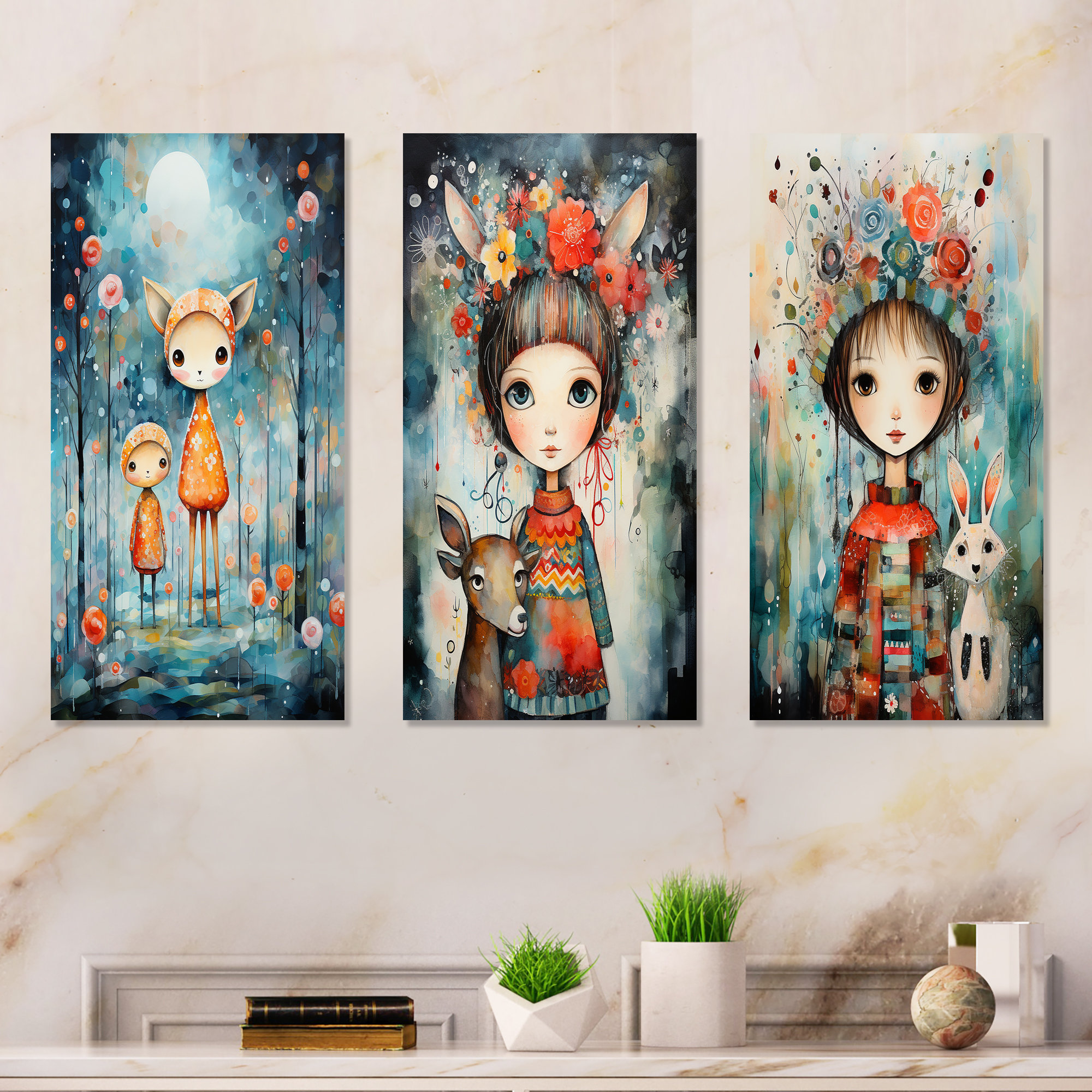 Lark Manor™ Cute Children S Christmas Decor I - Animation Canvas Wall ...