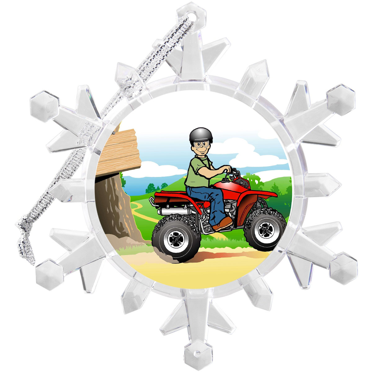 Printed Perfection Personalized ATV Rider - Male Lighted LED Snow Flake ...