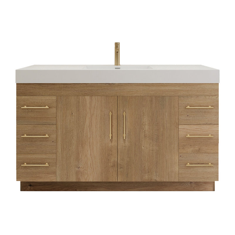 Morenobath 59" Single Bathroom Vanity Set with Drawers and Doors ...