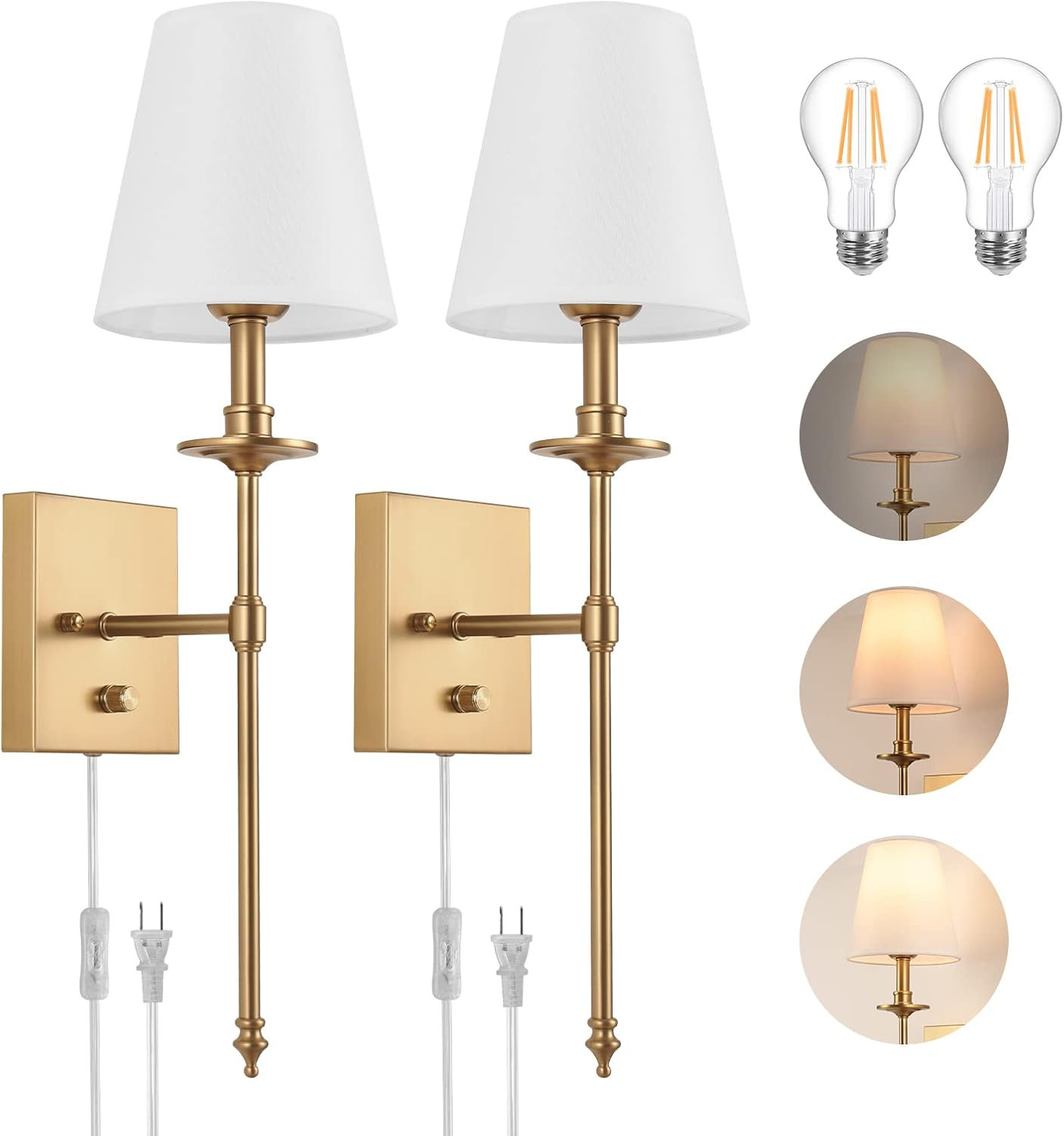 Dimmable Wall Sconce Plug Innull