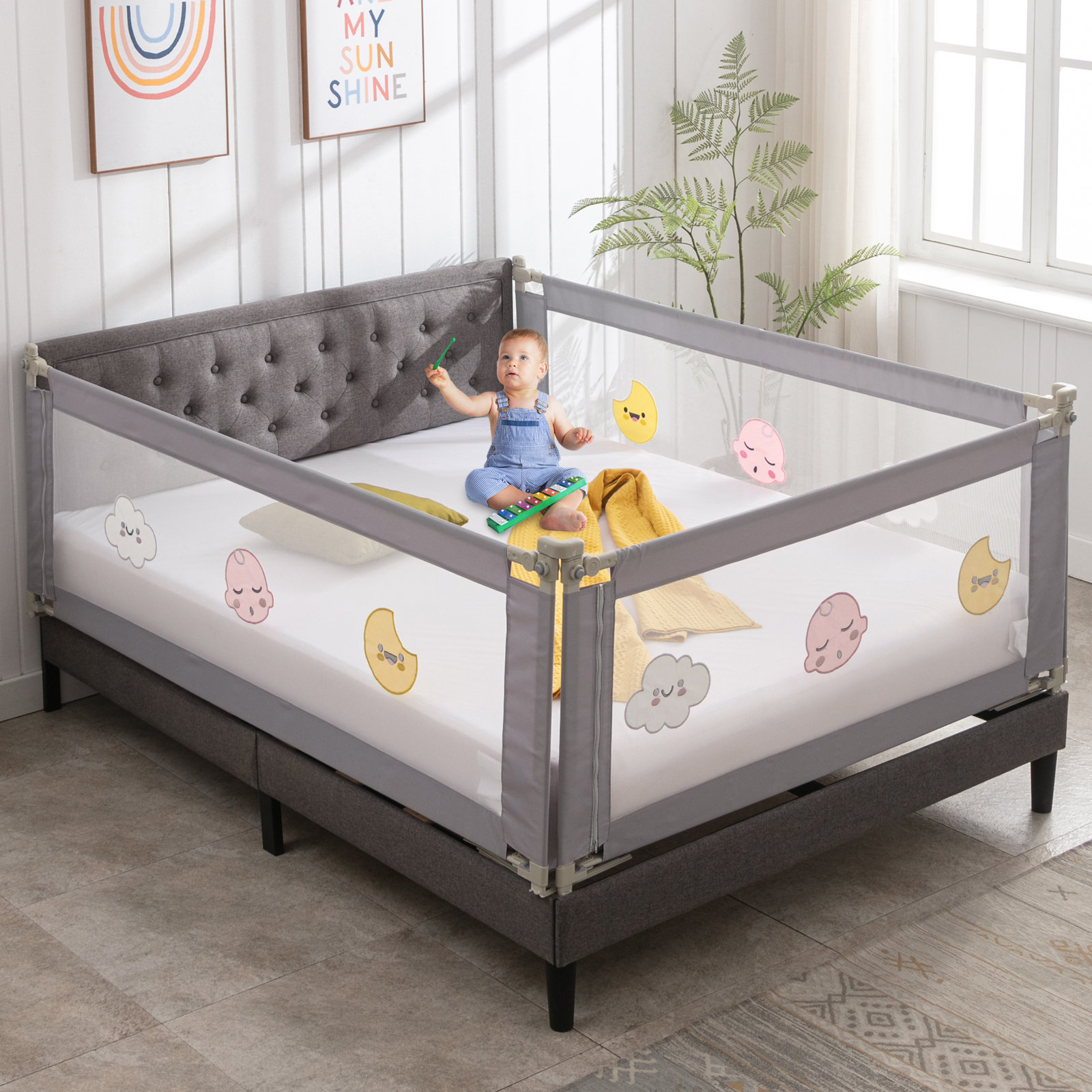 Isabelle & Max™ Achilleus Bed Rail for Toddlers,3 Pieces Extra Long ...