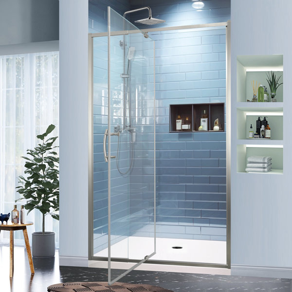 LONNI-STYLE 44 - 48 in. W x 71 in. H Pivot Semi-Frameless Sliding ...