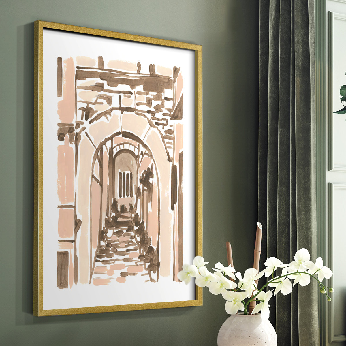 Winston Porter Blush Architecture Study III Framed Print - Solid Wood ...
