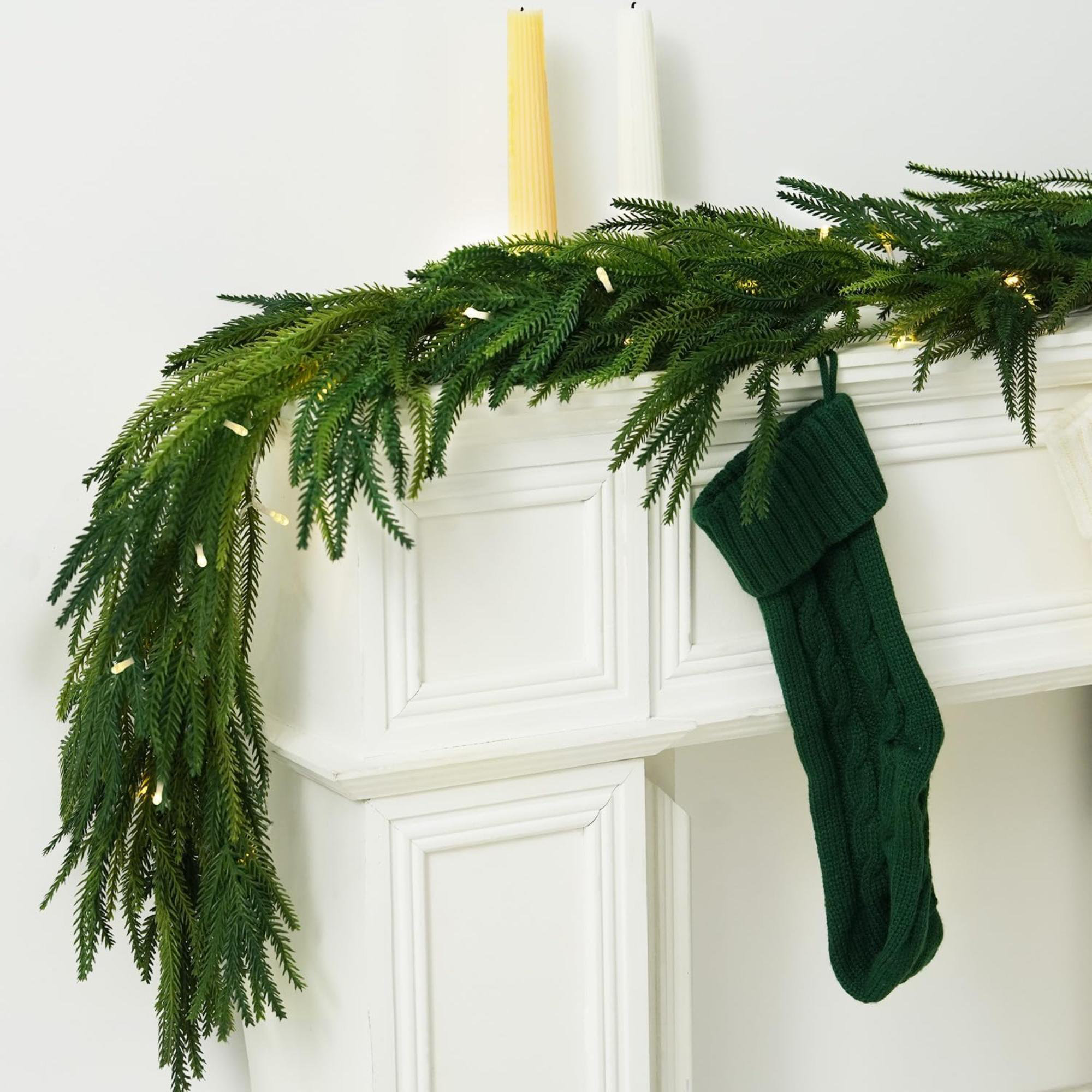 One Allium Way Artificial Norfolk Pine Garland For Christmas ...